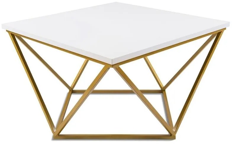 Konferenční stolek Loftstyle II 60 cm zlato-bílý
