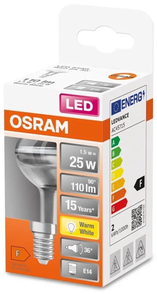 LED žárovka E14 1,5 W STAR, teplá bílá