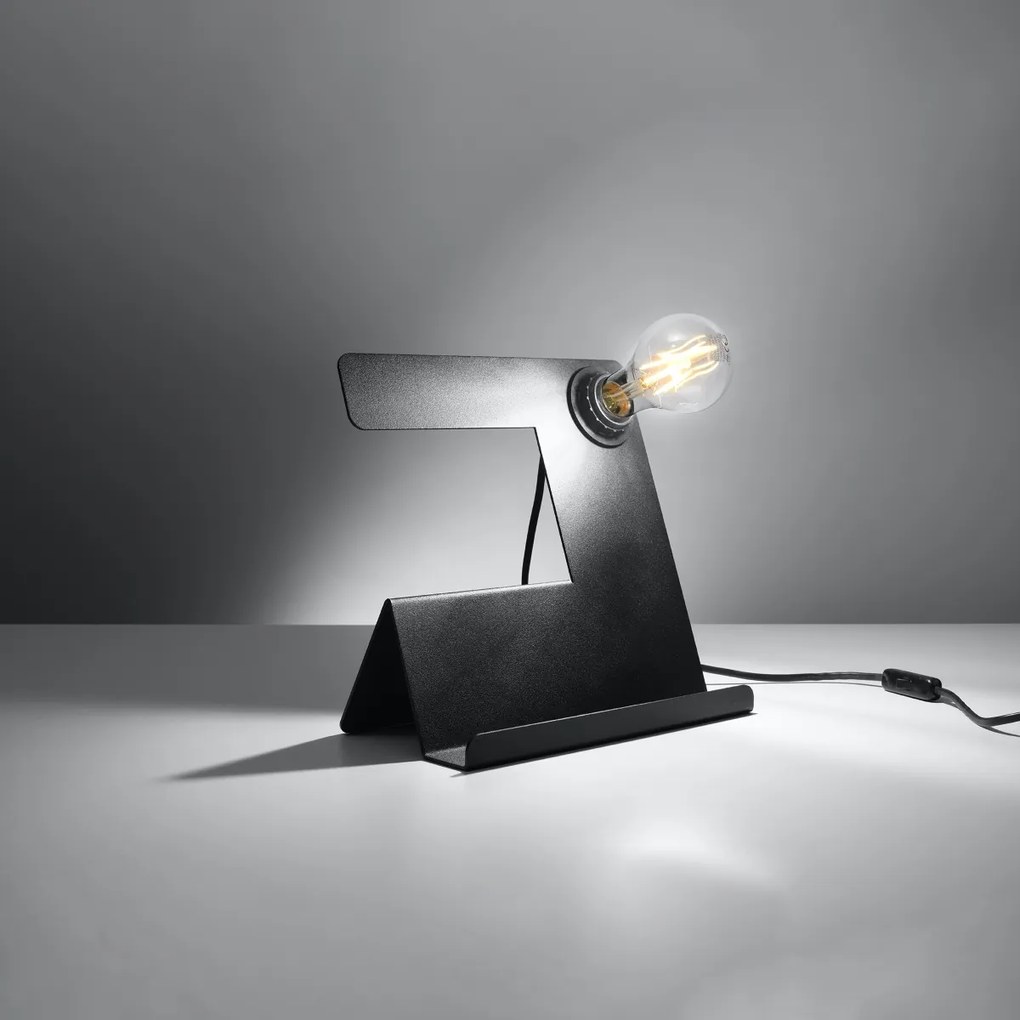 Stolní lampa Incline, černé tělo svítidla