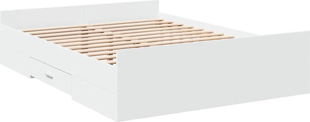 Rám postele se zásuvkami bílý 120 x 200 cm kompozitní dřevo 3280300