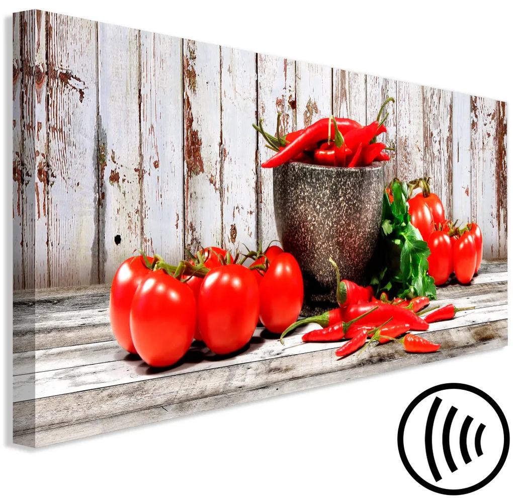 Obraz Červená zelenina (1 kus) dřevo úzká