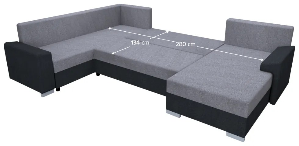 Kondela Univerzální sedací souprava, tmavě šedá/šedá, ANDRES U UNI