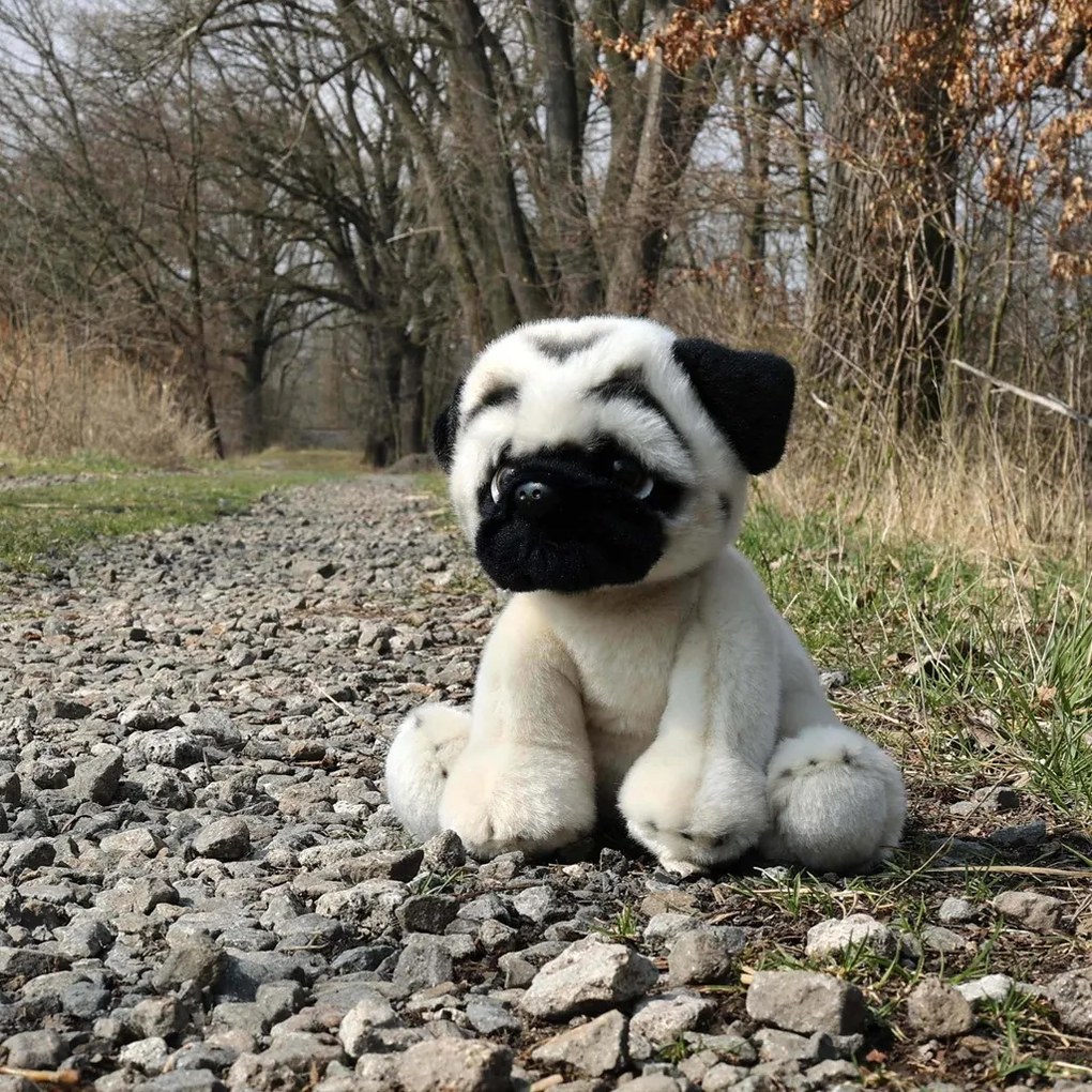 Rappa Plyšový pes mops 30 cm ECO-FRIENDLY