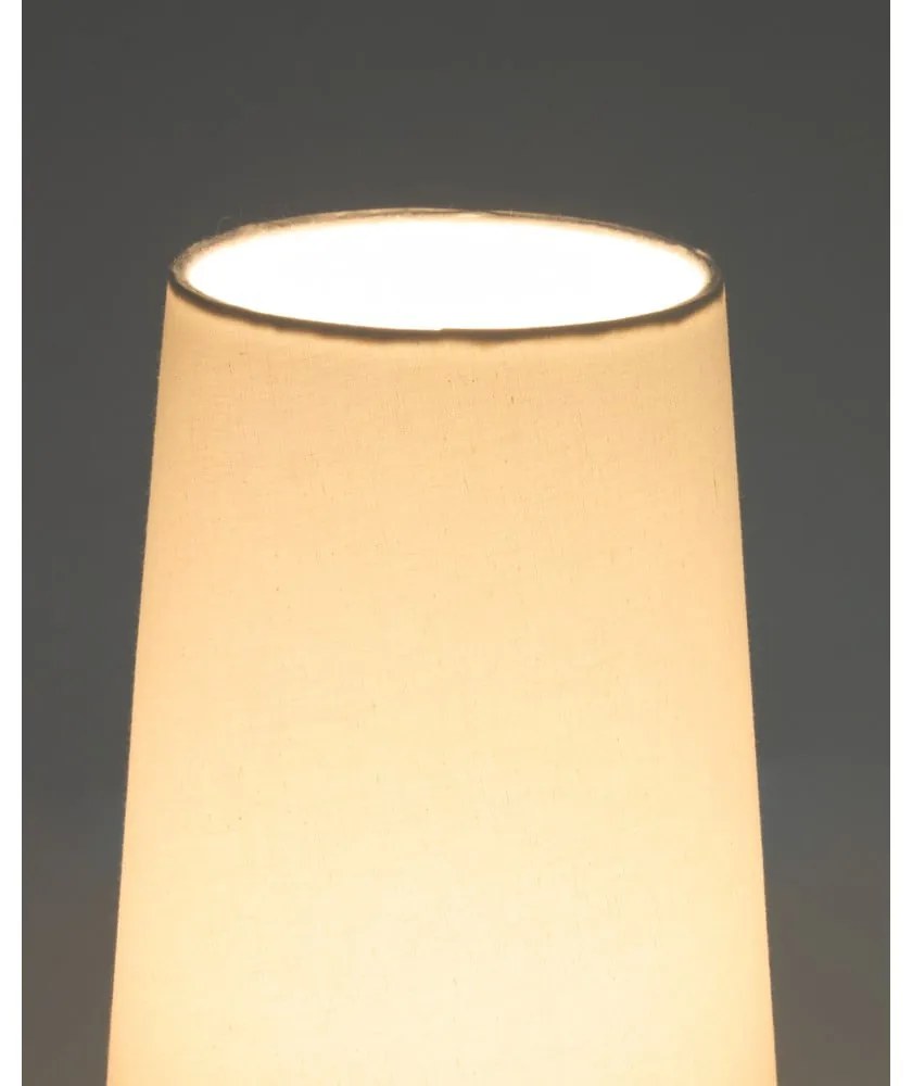 Bílá/tmavě hnědá stolní lampa s textilním stínidlem (výška 50 cm) Amire – Kave Home
