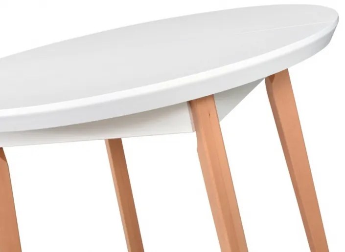 Jídelní stůl OSLO 4 + doprava zdarma deska stolu bílá, podstava stolu bílá, nohy stolu ořech