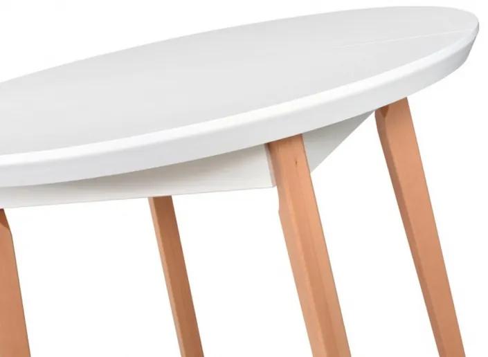Jídelní stůl OSLO 4 + doprava zdarma deska stolu přírodní buk, podstava stolu bílá, nohy stolu bílá