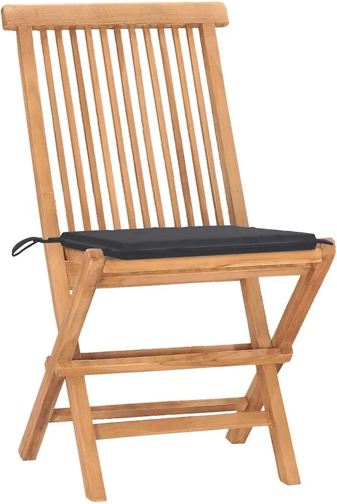 3dílný skládací zahradní jídelní set s poduškou masivní teak 3063198