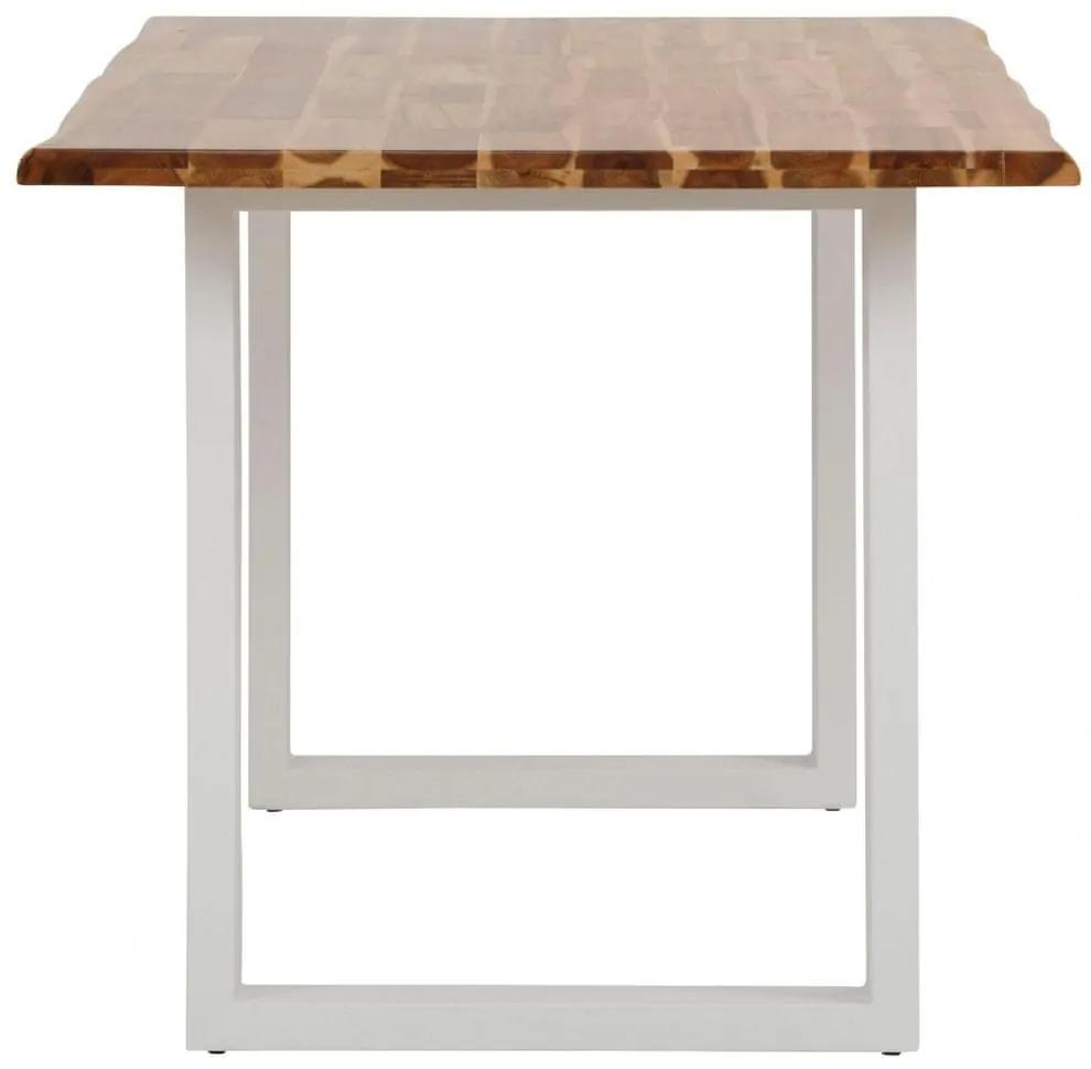 Danish style Jídelní stůl Melina, 140 cm, masivní akát / bílá
