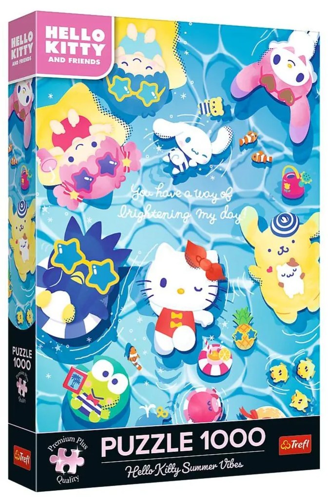 Trefl Puzzle Premium Plus: Letní vibrace Hello Kitty 1000 dílků 48x68,3cm v krabici 27x40x6cm
