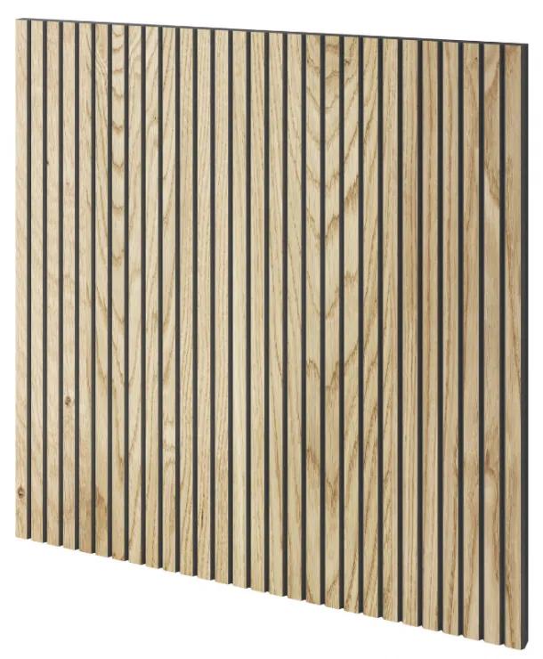 Lamelový panel VARDO - DUBOVÁ DÝHA, ČERNÝ podklad MDF, 600 x 600 mm