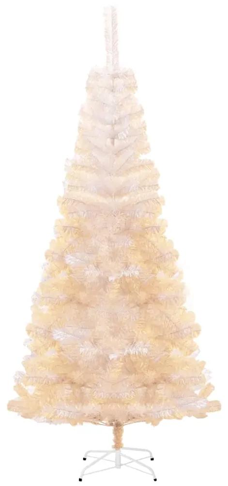 344636 vidaXL Umělý vánoční stromek s duhovým jehličím bílý 210 cm PVC