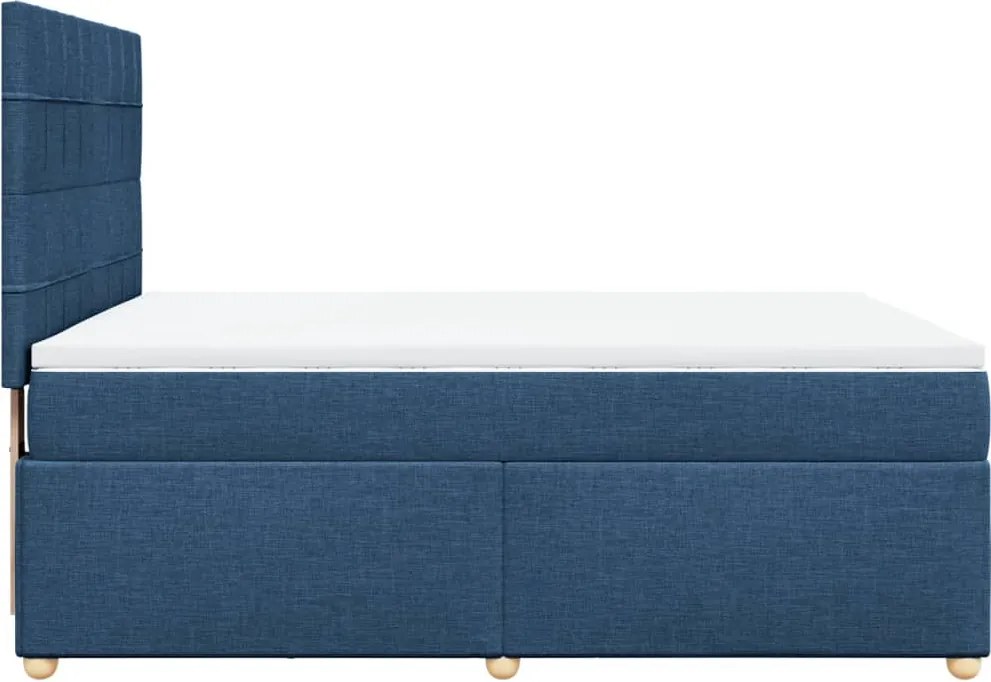 Box spring postel s matrací modrá 160x200 cm textil 3293637