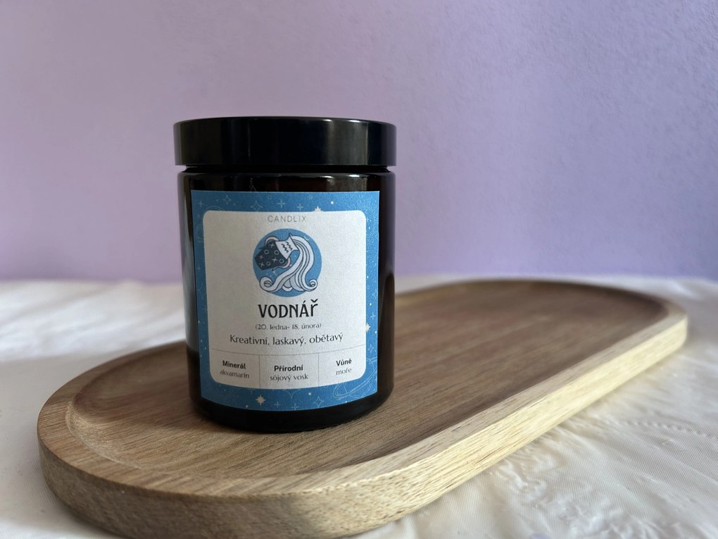 Sójová vonná svíčka VODNÁŘ s náramkem | 180ml Náramek: S náramkem