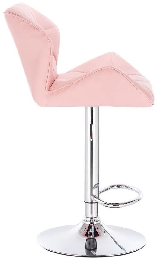 LuxuryForm DESIGN Barová židle MILANO na stříbrné kulaté podstavě - růžová