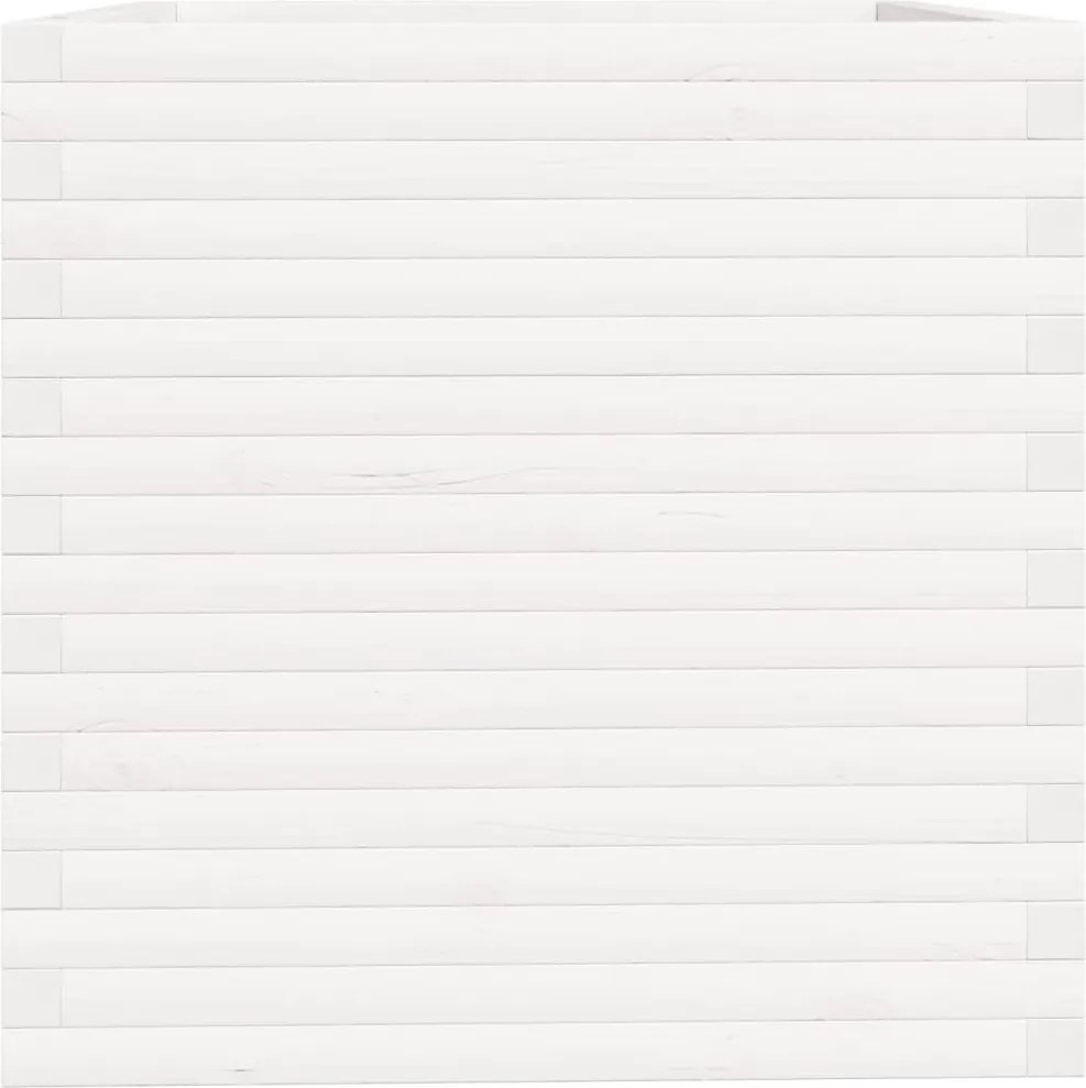 Zahradní truhlík bílý 70 x 70 x 72,5 cm masivní borové dřevo 3282585