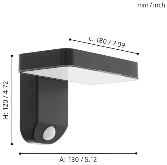 Eglo 98191 -LED Solární nástěnné svítidlo se senzorem PASTION LED/4,5W/3,7V IP44