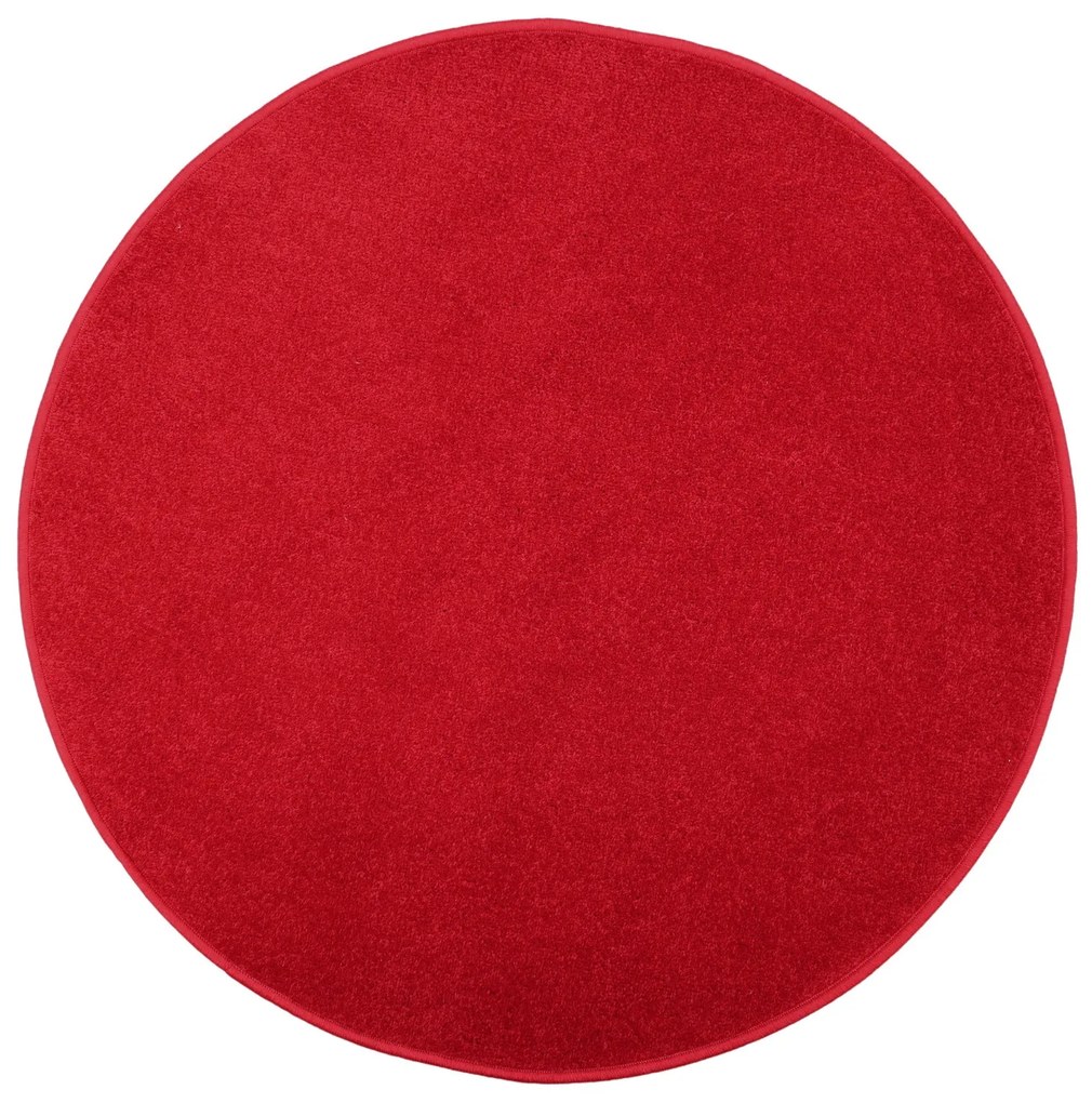 Spoltex, Kusový koberec Eton červený 15 kruh, 120x120 (průměr) kruh, červená, ložnice