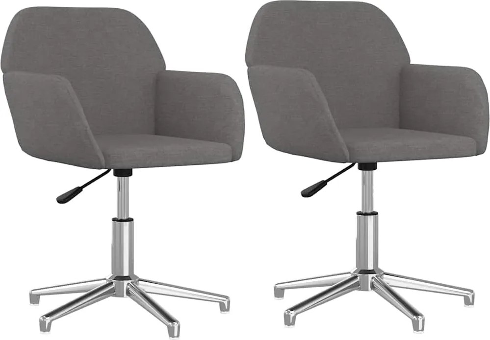 Otočné jídelní židle 2 ks světle šedé textil 3103030
