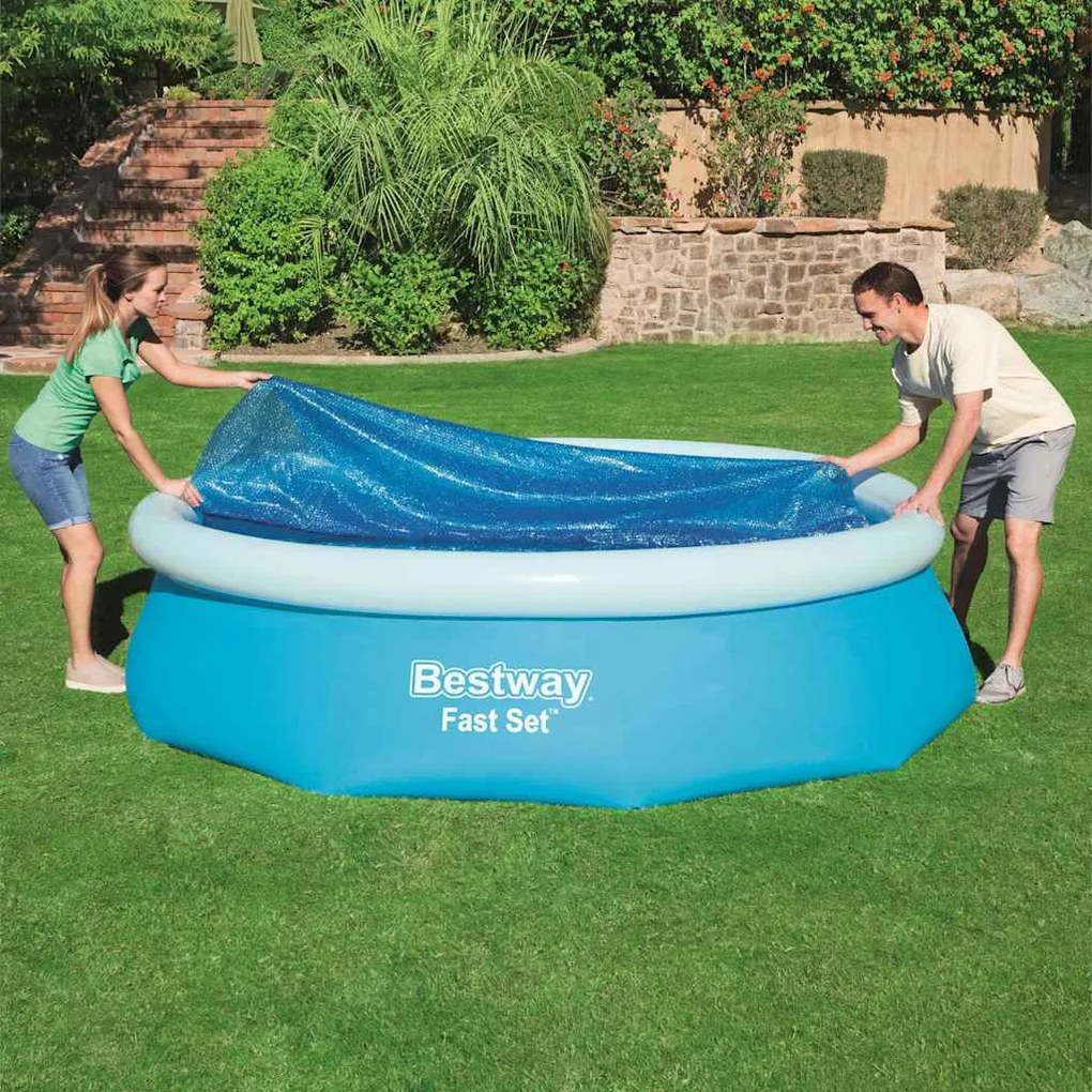Bestway Solární Krycí Plachta Na Bazén Flowclear 305 Cm Světle Šedá