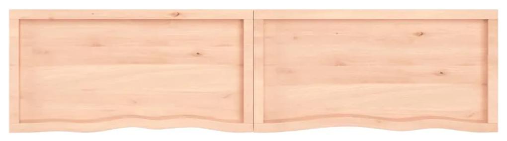 Nástěnná police 220x50x(2-6) cm neošetřené masivní dubové dřevo - Default Title