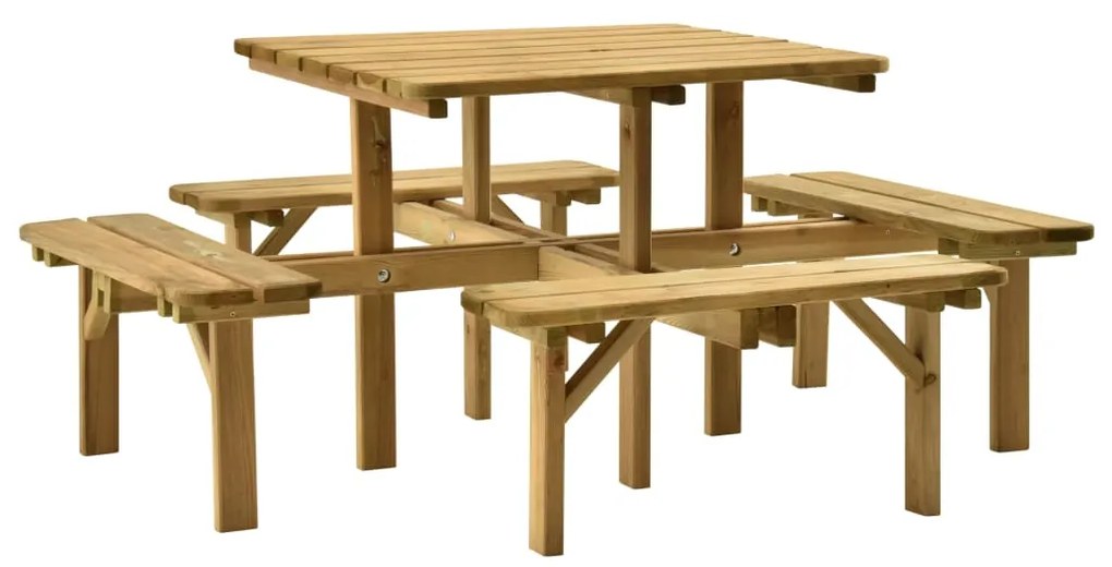 315406 vidaXL 4stranný piknikový stůl 172 x 172 x 73 cm impregnovaná borovice