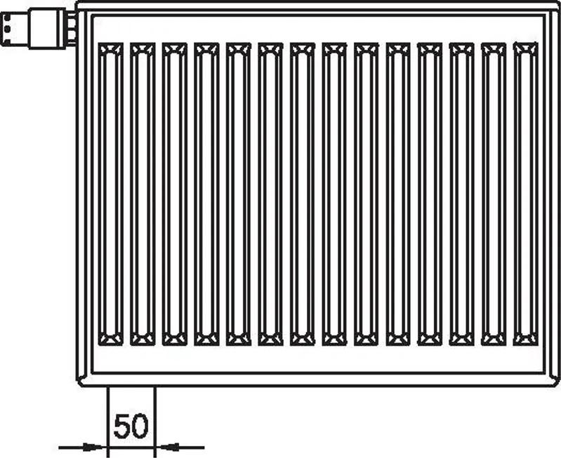 Radiátor Kermi Profil-V FTV 22 levý 600 x 1200 mm, 1999 W, bílý