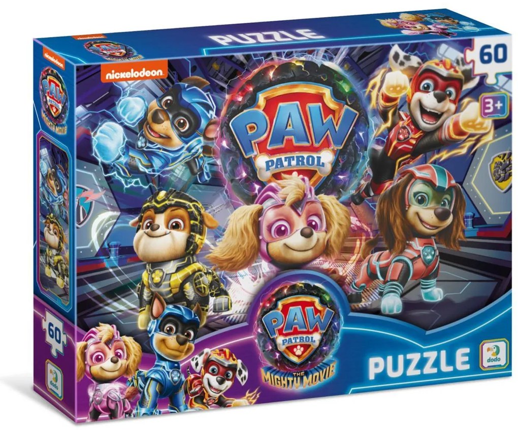 DoDo Puzzle Tlapková patrola/Paw Patrol 23x32cm 60 dílků v krabičce 15x18x6cm