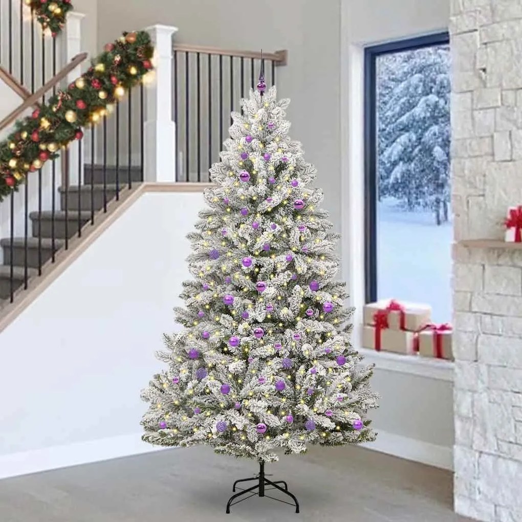 Umělý vánoční stromeček 240 cm 300 LED Teplá bílá PVC a ocel 3395772