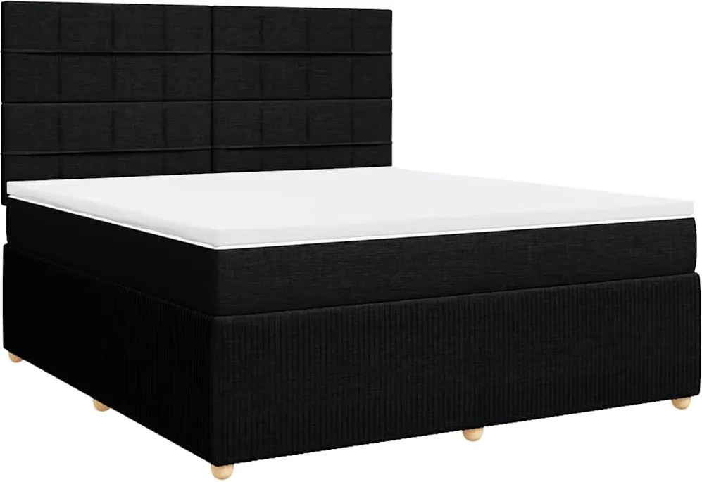 Box spring postel s matrací černá 180x200 cm textil 3294437