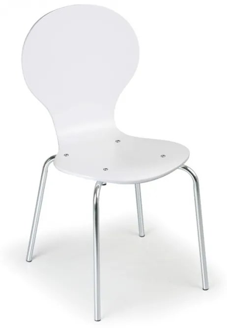 B2B Partner Dřevěná jídelní židle s kovovou konstrukcí WAIT, bílá