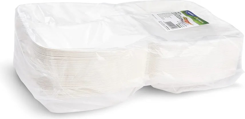 Wimex 45612 - menu box z cukrové třtiny 1000 ml, 241 × 202 × 70 mm, 2dílný - 50 ks