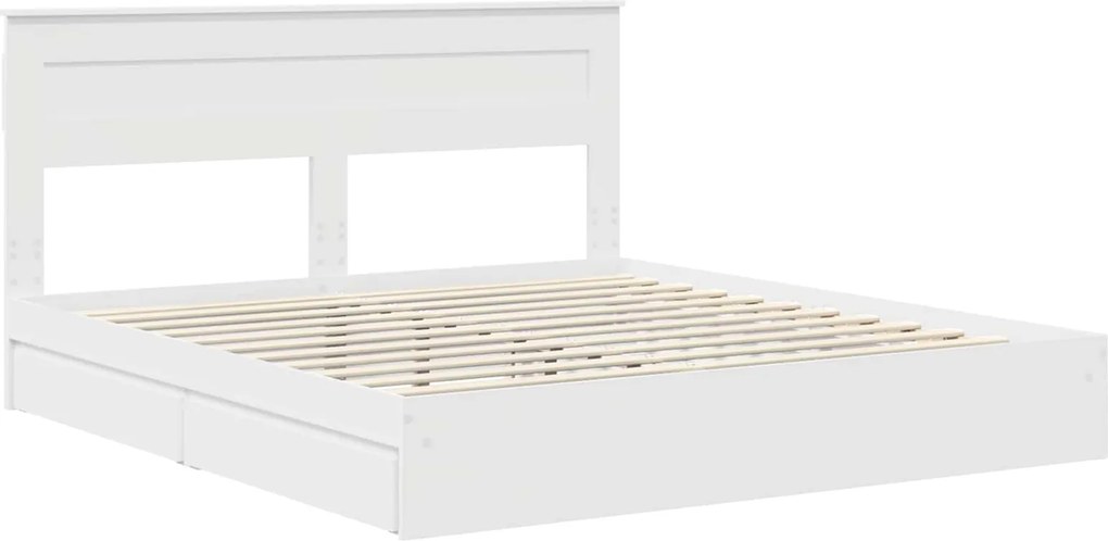 Postel s úložným prostorem Bílá 180 x 200 cm Kompozitní dřevo 3409893