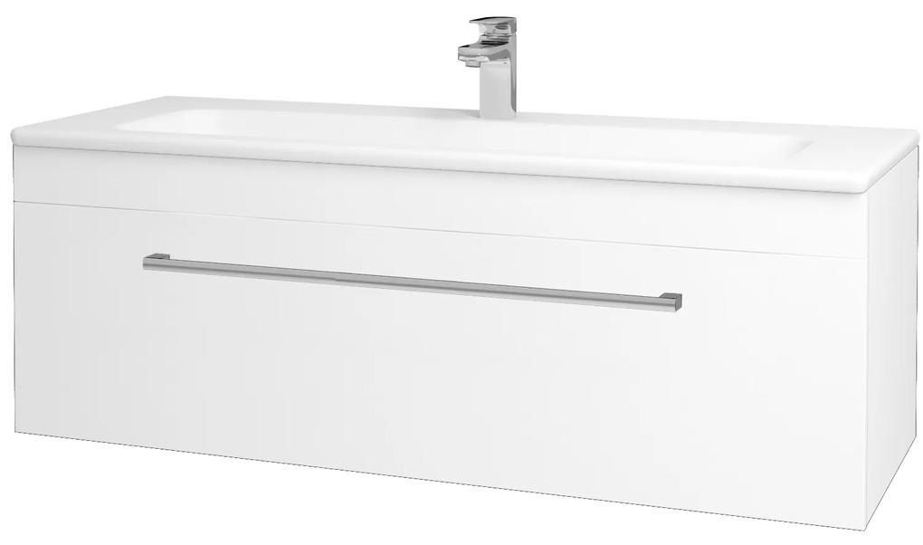 Dřevojas Koupelnová skříň ASTON SZZ 120 Varianta: N01 Bílá lesk / Úchytka T03 / L01 Bílá vysoký lesk