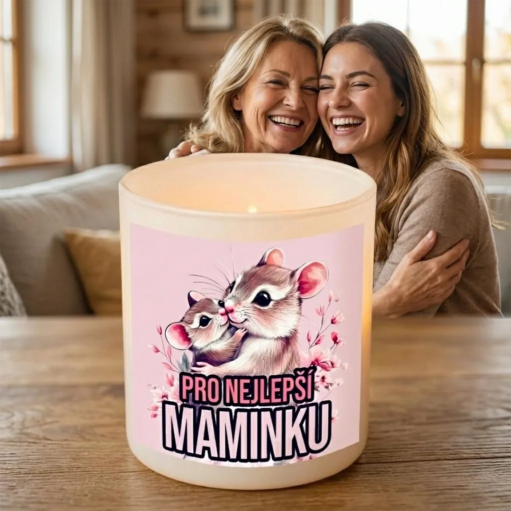 Ahome CZ Originální skleněný svícen Pro nejlepší maminku světlá