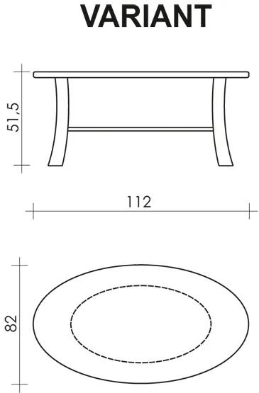 Konferenční stolek VARIANT 112x82 cm, masiv buk + matné sklo, český výrobek