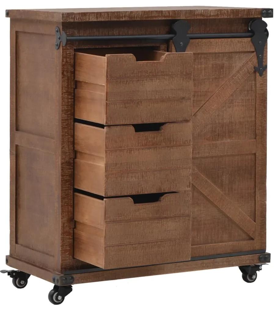 vidaXL Úložná skříňka masivní jedlové dřevo 64 x 33,5 x 75 cm hnědá