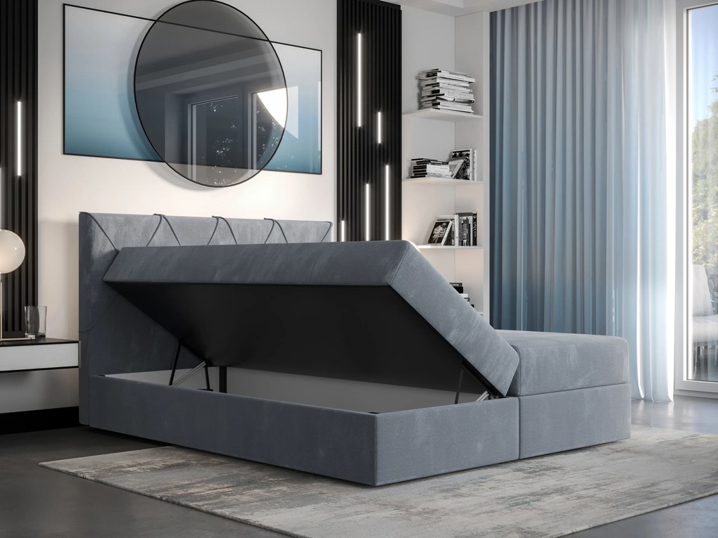 Manželská postel Boxspring 160 cm Athena Comfort (olivová) (s matrací a úložným prostorem). 1055760