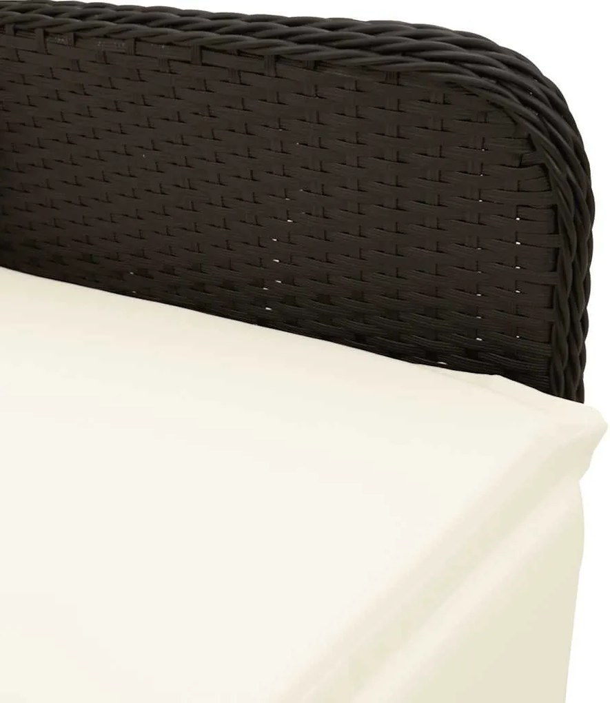 7dílný zahradní bistro set s poduškami černý polyratan 3277139
