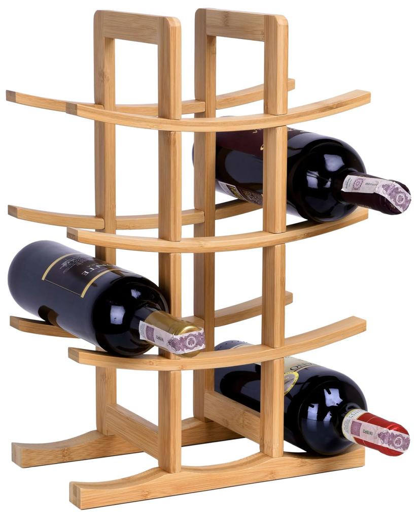 ViaDomo Via Domo - Bambusový stojan na víno Fantasia - přírodní - 29x42x16 cm