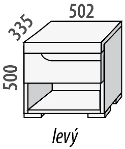 Noční stolek S&F 1zásuvka Domestav F132 Materiál: Buk cink, Povrchová úprava: Moření