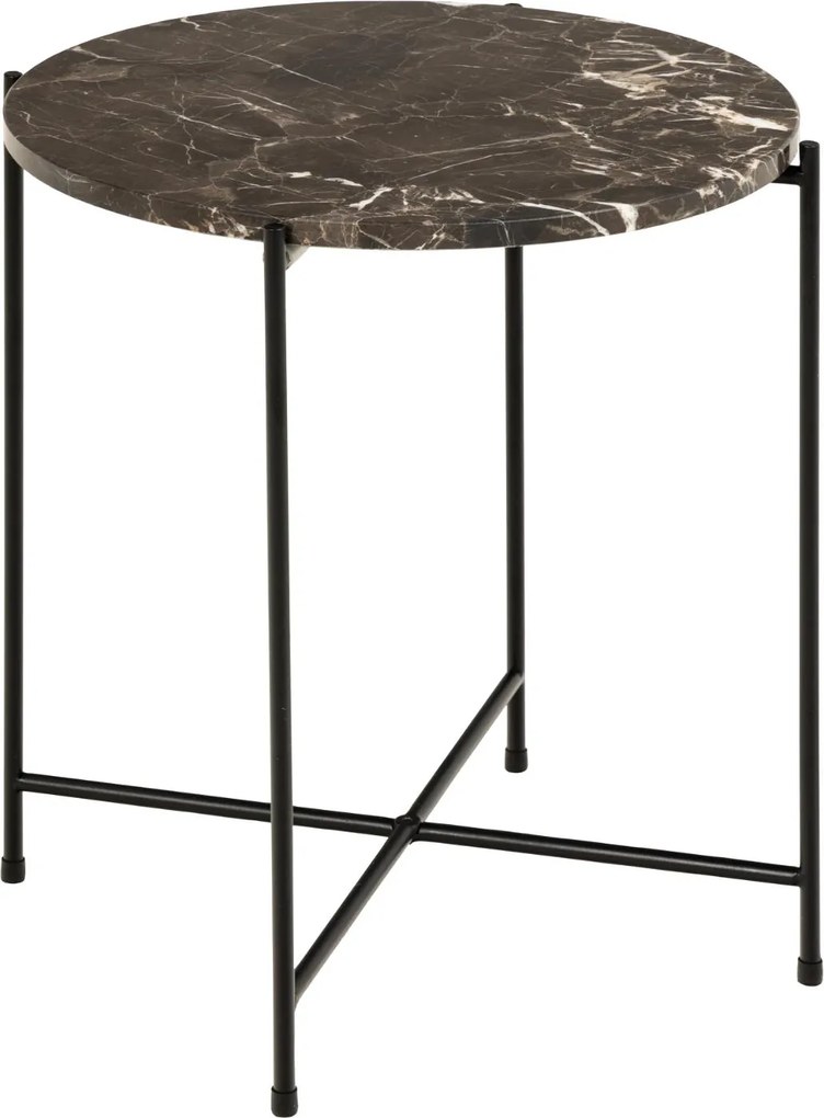 ACTONA Kulatý odkládací stolek AVILA hnědý ⌀42 cm