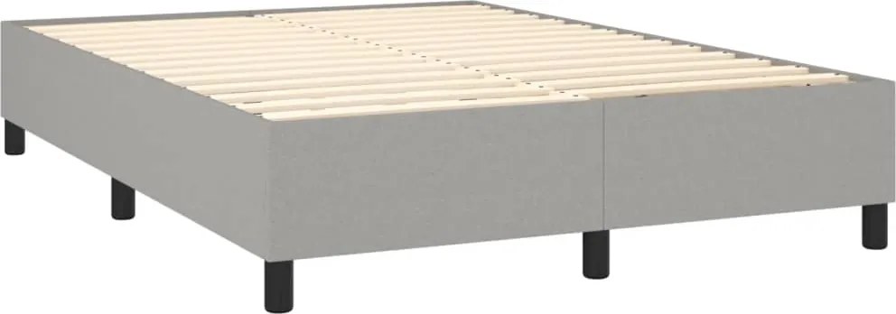 Box spring postel s matrací a LED světle šedá 140x190 cm textil 3138309