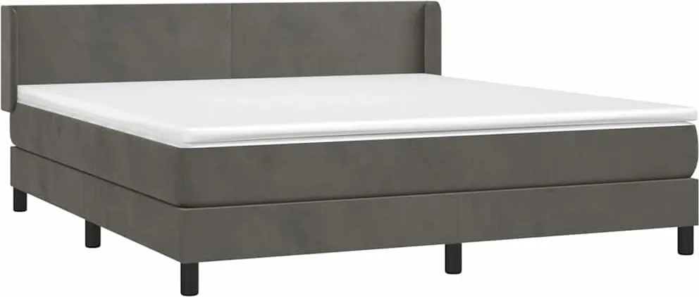Box spring postel s matrací tmavě šedá 180x200 cm samet 3130854