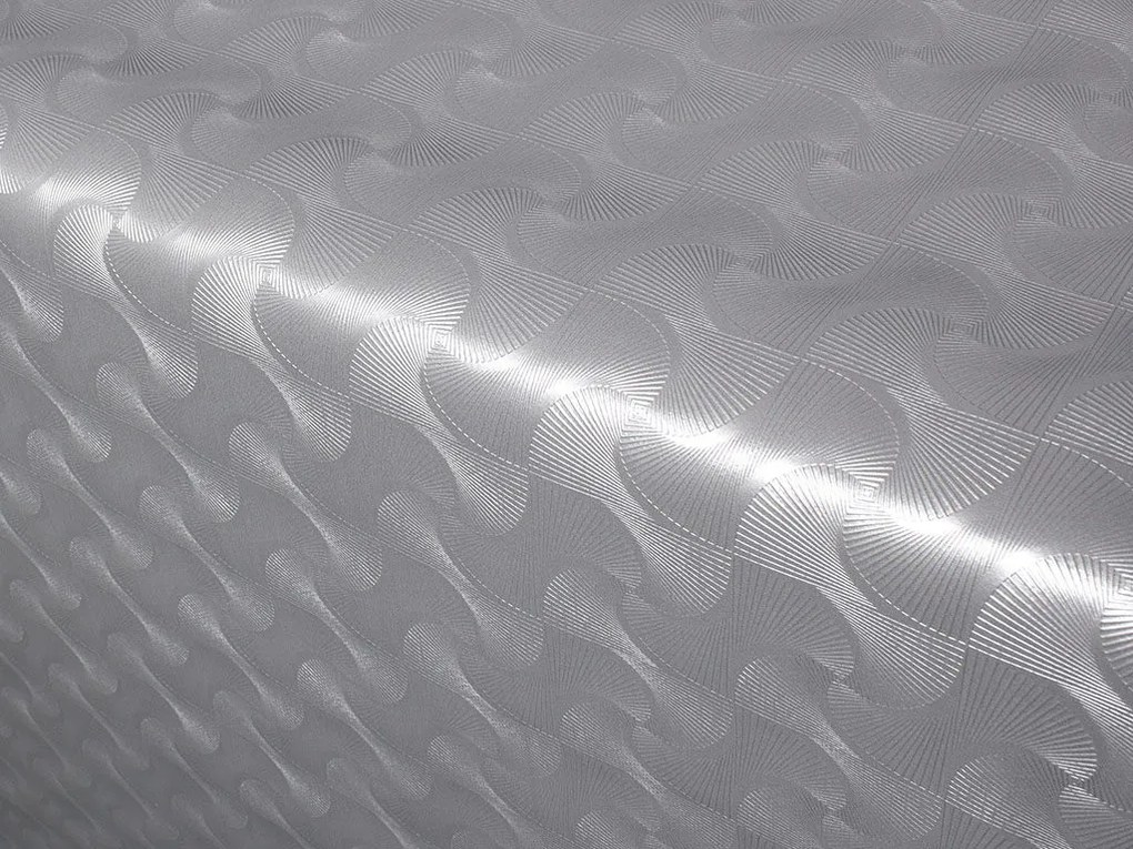 Škodák PVC ubrusovina s textilním podkladem vzor 513-53 Imitace chromu - metráž šířka 140cm