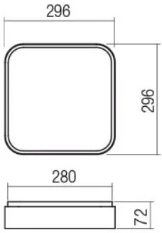 Redo group Redo Yomo, zlaté stropní svítidlo LED 32W 3000K, tříkrokové stmívání, 29,6x29,6cm