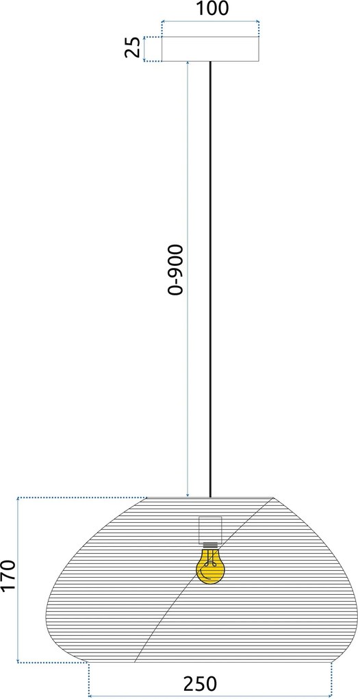 Toolight Toolight, stropní svítidlo 1xE27 APP1316-1CP, hnědá, OSW-00947