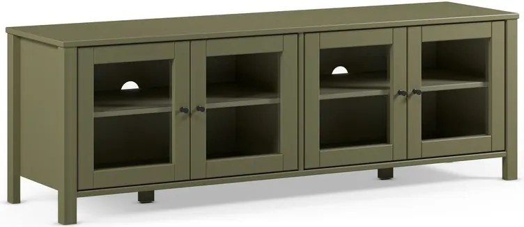 Zelený TV stolek z borovicového dřeva 150x50x40 cm Alessandra – Marckeric