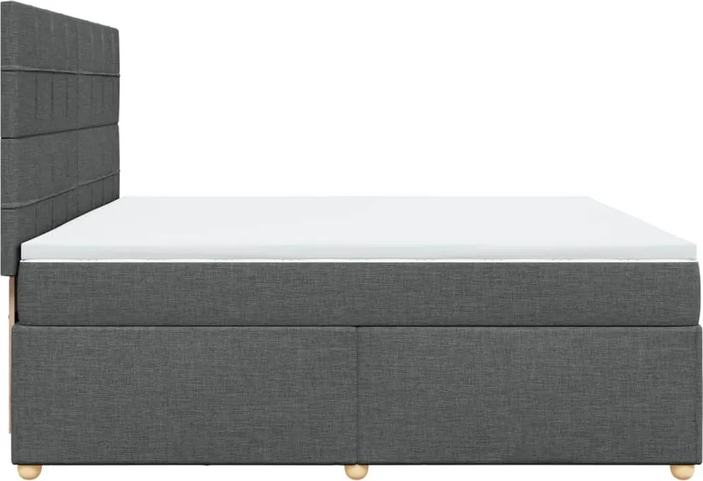 Box spring postel s matrací tmavě šedá 200x200 cm textil 3293688