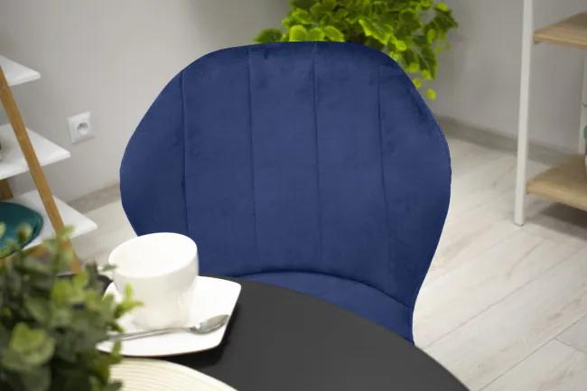Set tří jídelních židlí TERNI modré (černé nohy) (3ks)