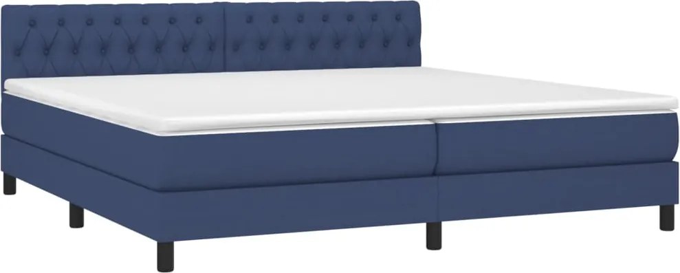Box spring postel s matrací modrá 200x200 cm textil 3140327